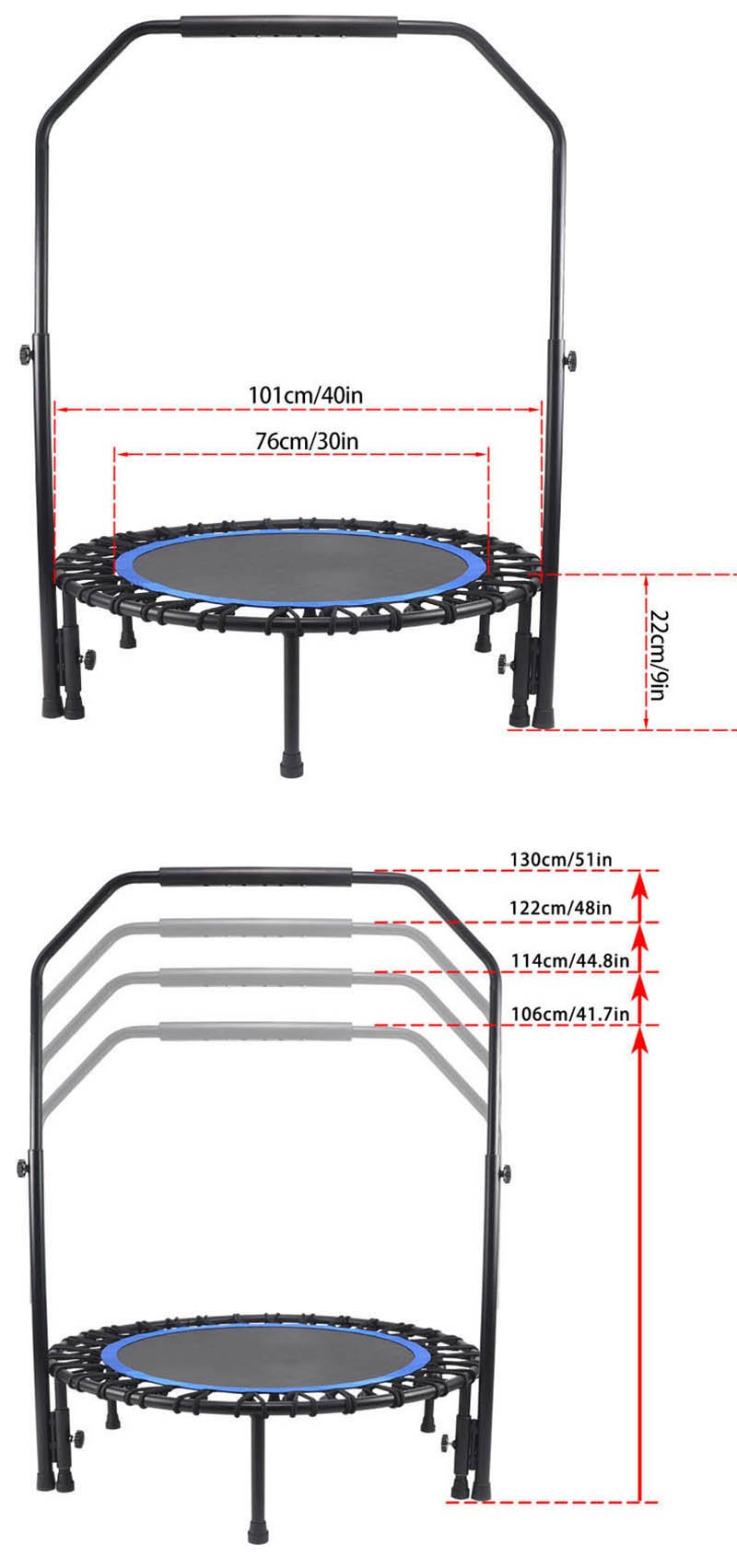 Jumping Trampolines With Adjustable Handle - Gofitstrength